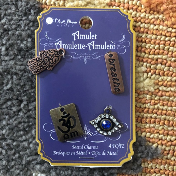 Blue Moon Beads | Jewelry | New Set Of 4 Metal Amulet Charms | Poshmark
